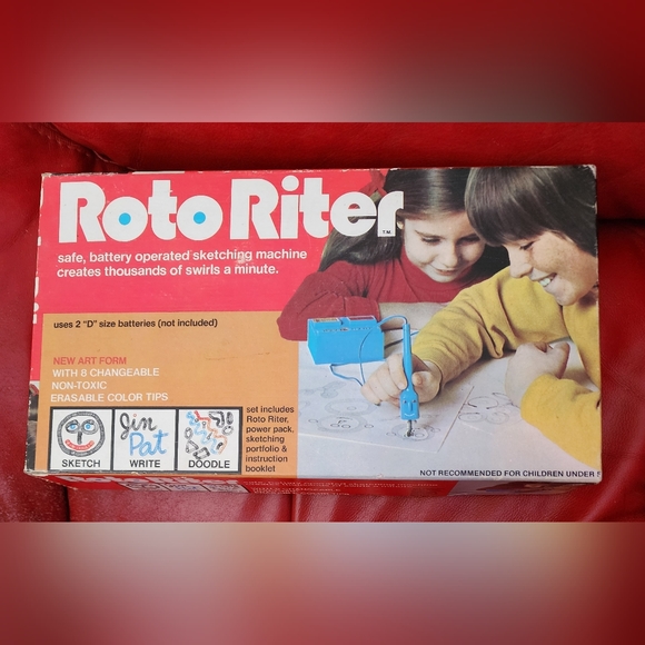 Games | 1975 Roto Riter Vintage Blue Battery Operated Toy Sketch Doodle ...